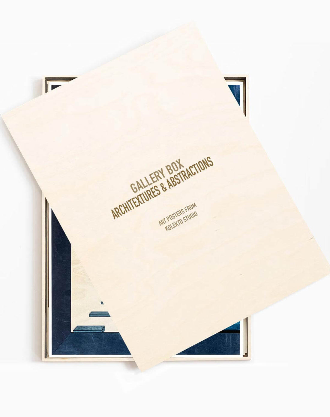 Gallery box with handmade artworks or art prints.