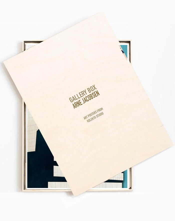 Gallery box with handmade artworks or art prints.