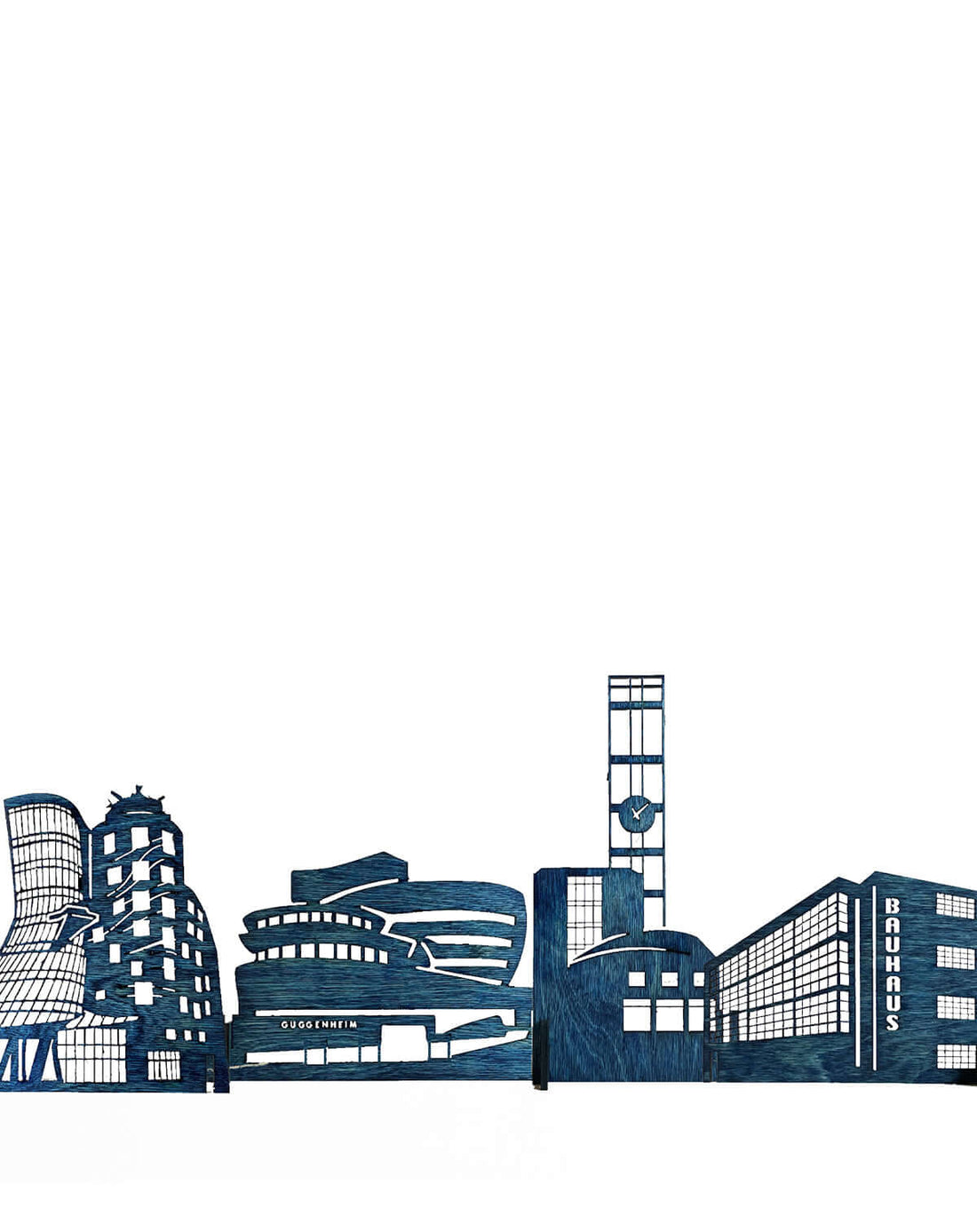 Silhouttes of Iconic buildings from the world's most famous architects