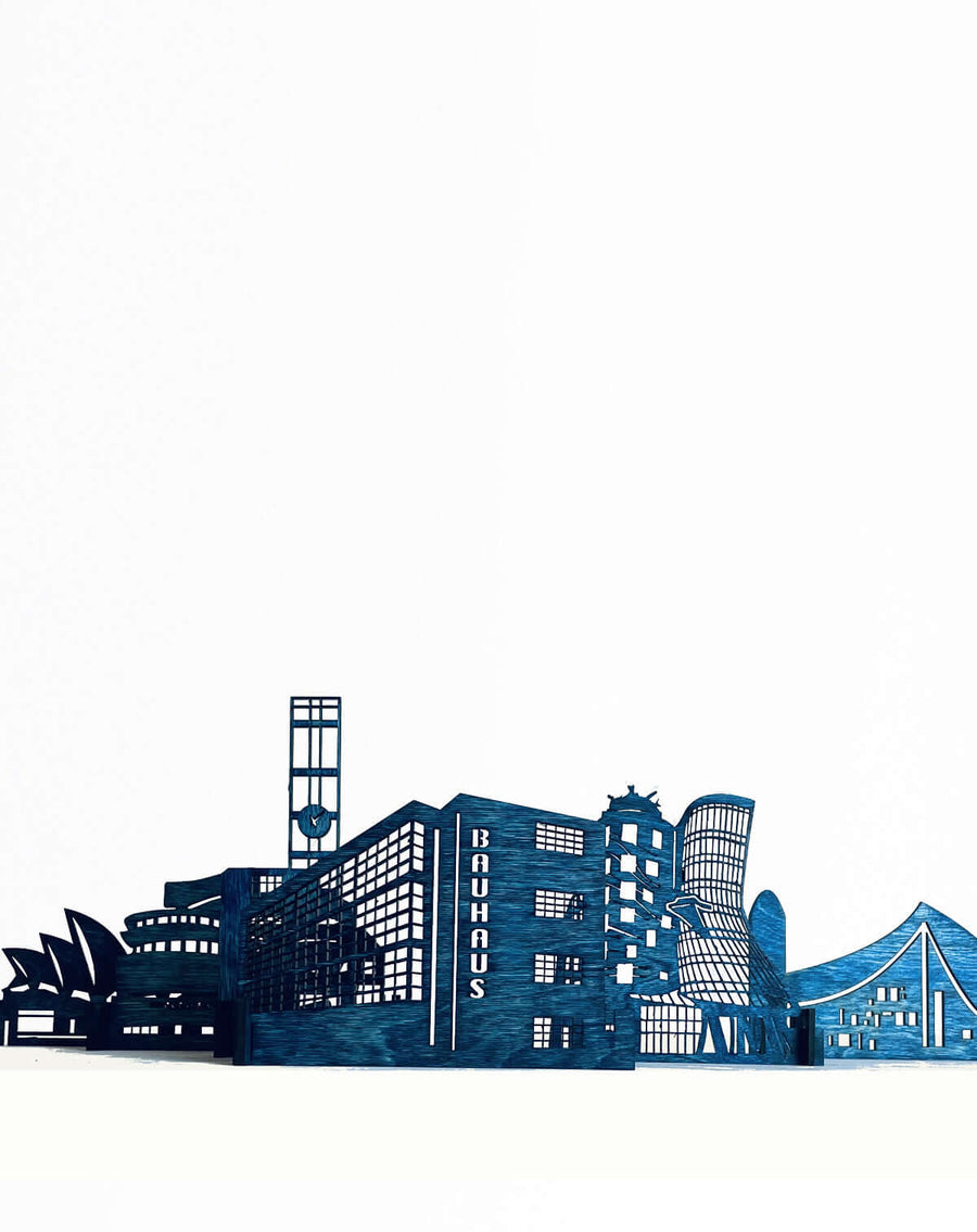 Silhouttes of Iconic buildings from the world's most famous architects