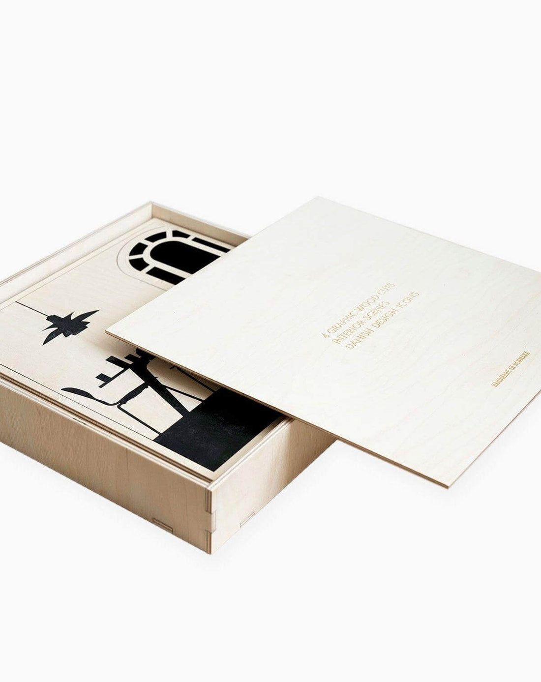 Gallery box with handmade artworks or art prints.