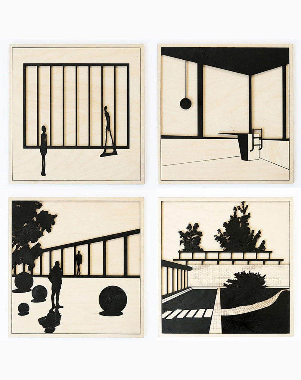 Gallery box with handmade artworks or art prints.