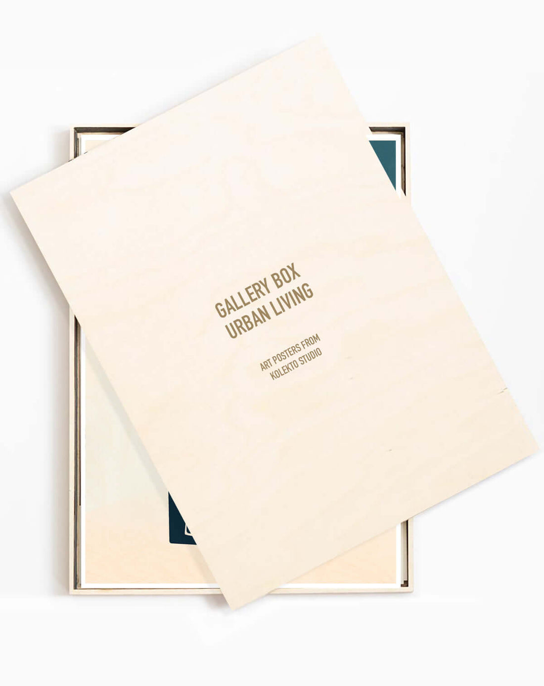 Gallery box with handmade artworks or art prints.